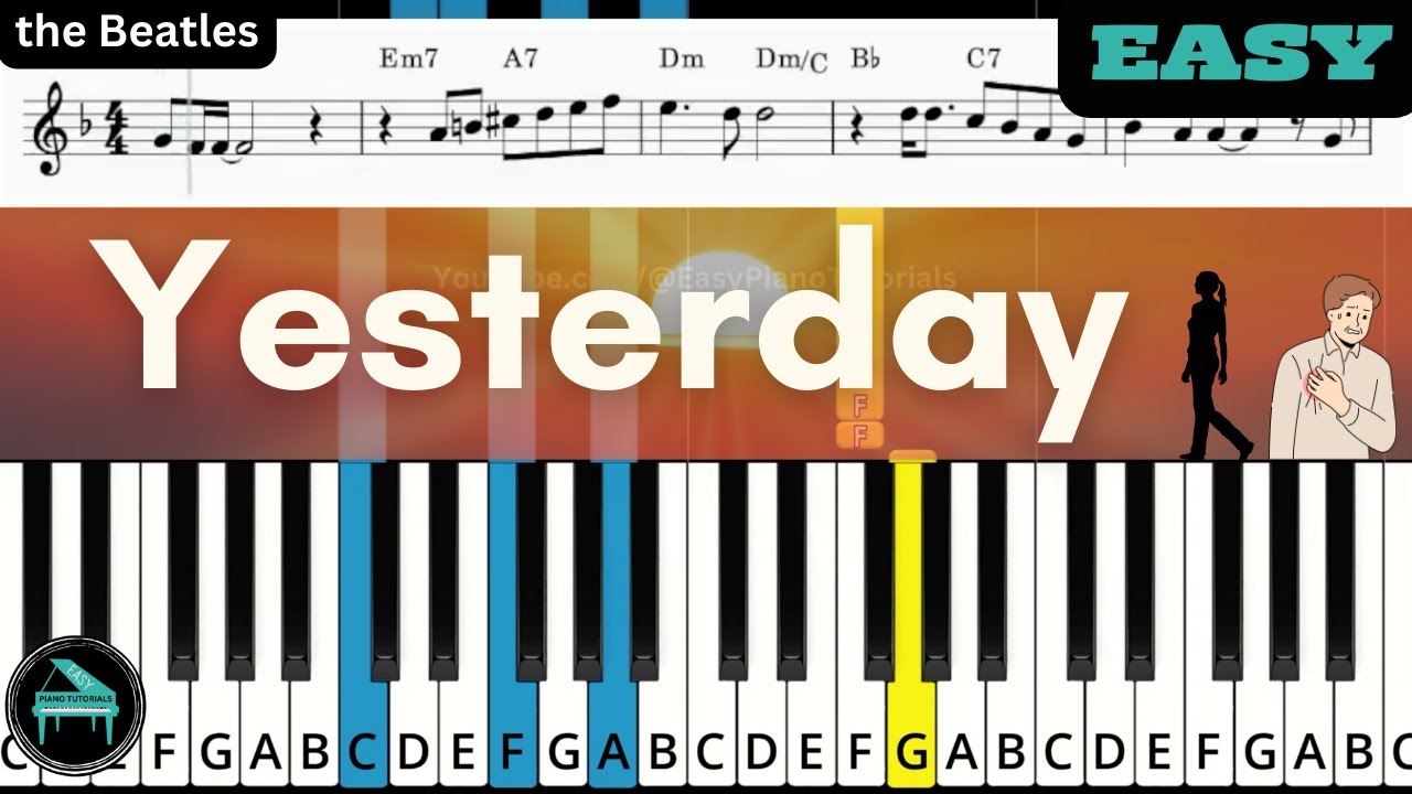 Yesterday the Beatles very Easy Piano Tutorial - YouTube