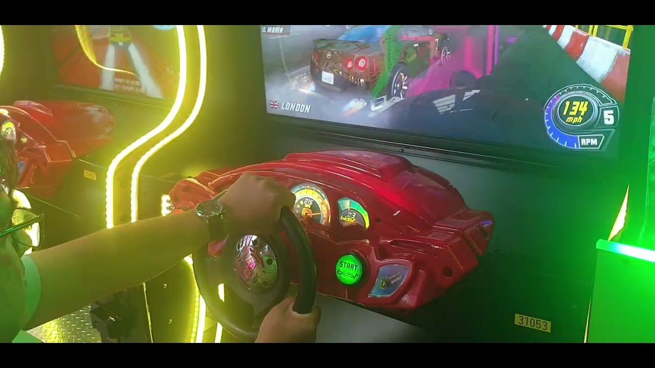 This is me at Puttstars in Queensgate on a arcade racing car machine ...