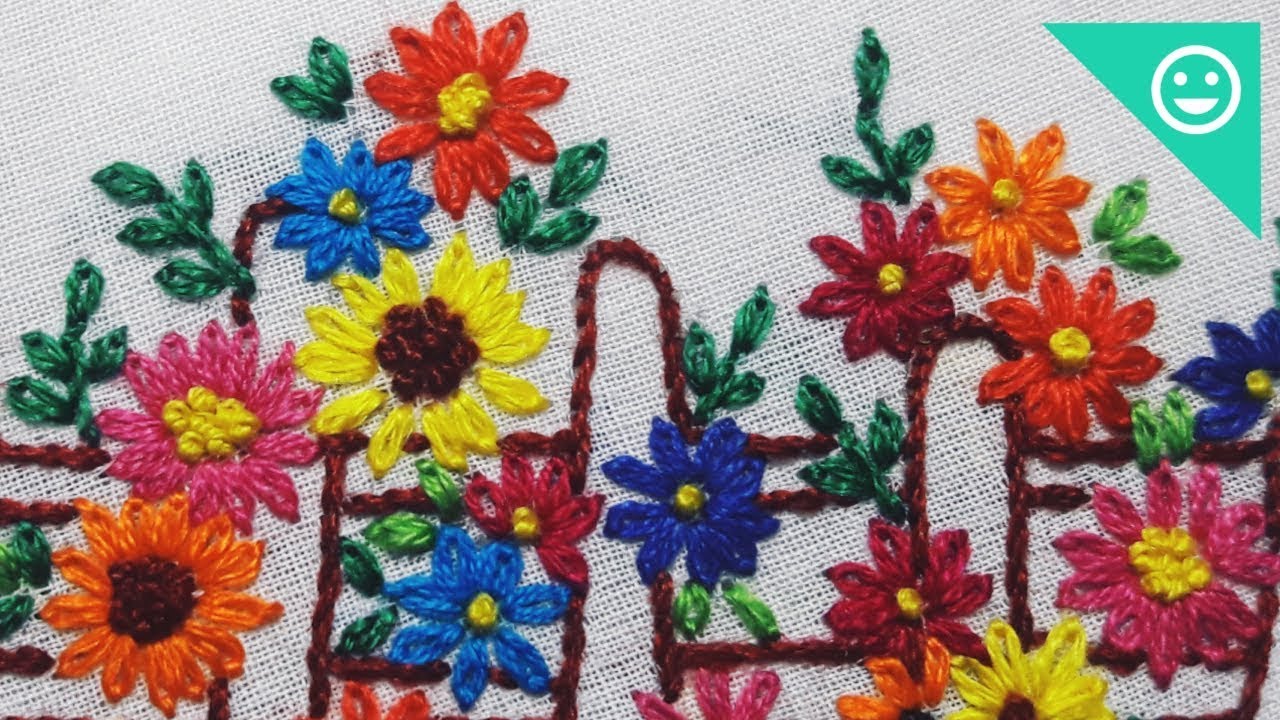 Hand embroidery stitches /Lazy Daisy flower embroidery / lazy daisy ...