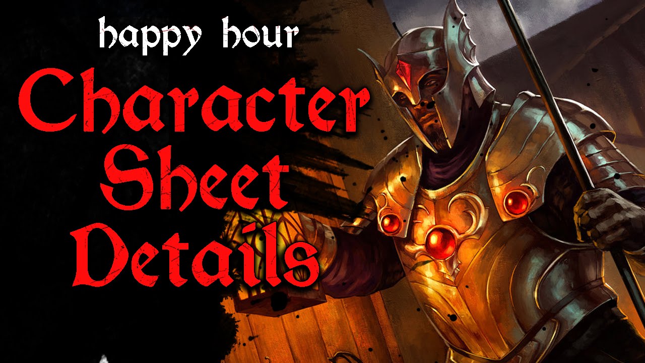 #12 Character Sheet Details - Dungeon Pub: Happy Hour - YouTube
