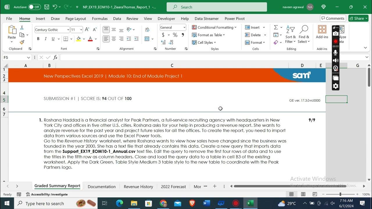 Excel Module 10 End of Module Project 1 Peak Partners | New Perspectives Excel 2019 - YouTube