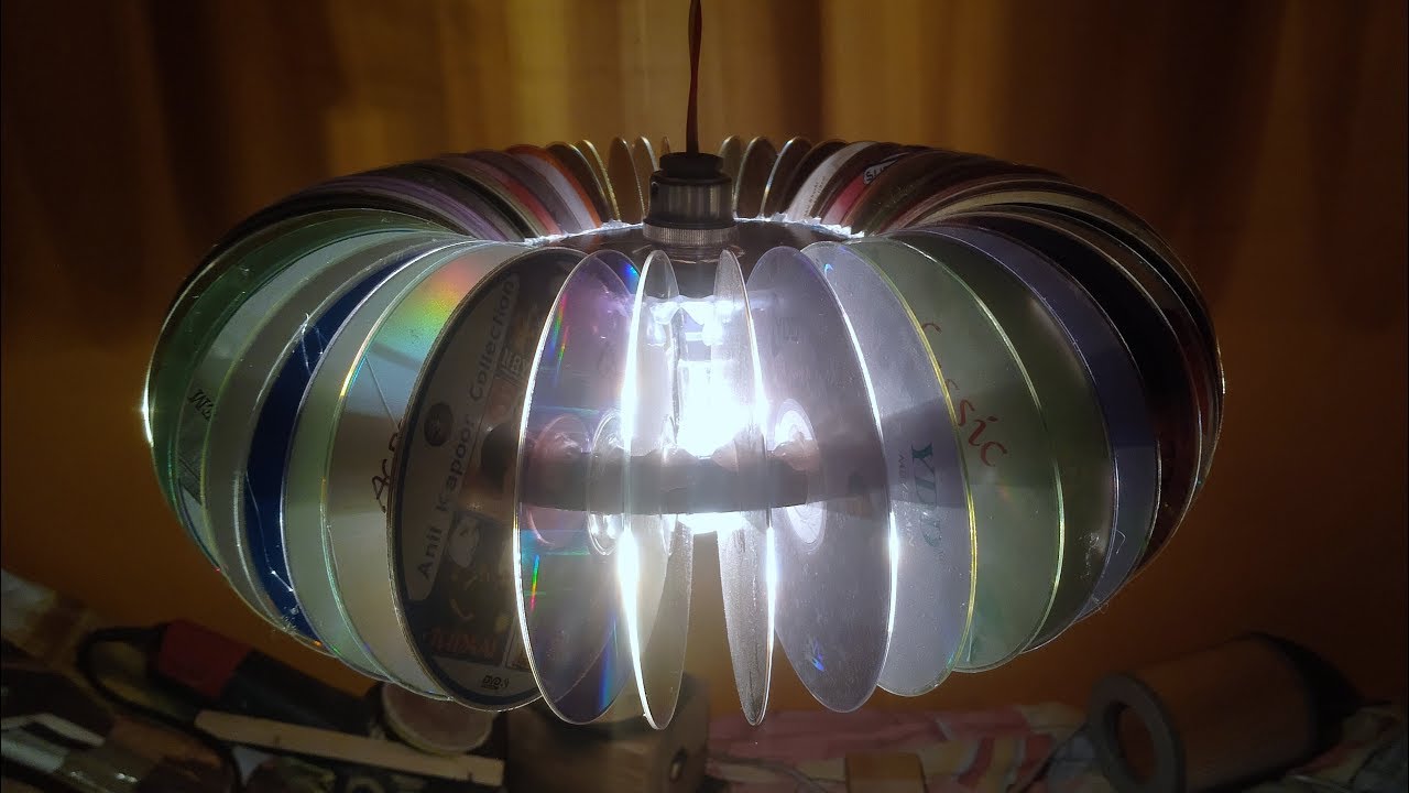 How to make hanging lamp with old cd| Tubelife - YouTube
