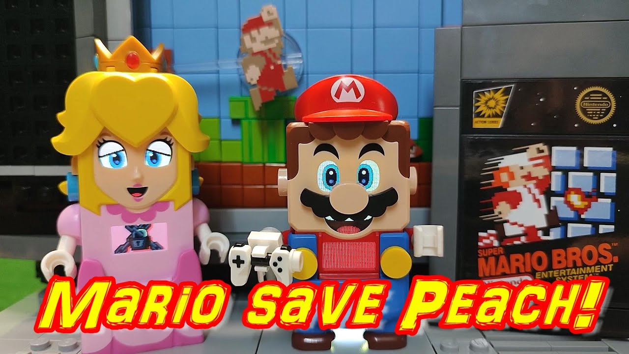 LEGO Mario Save LEGO Peach Trapped with Creepy Glitch NES Nintendo ...