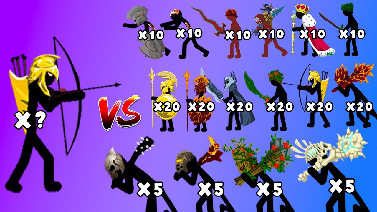 Kytchu With Gold Power X? Vs X99 All Skins Units Army | Stick War ...