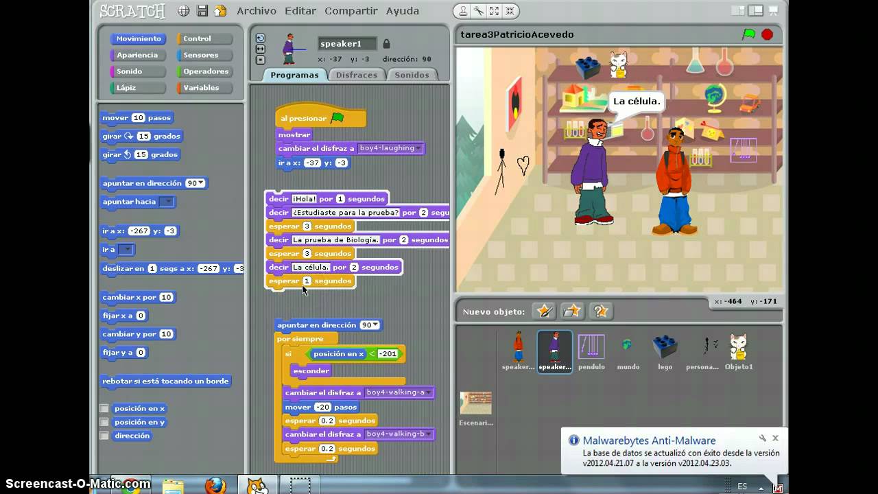 Separar bloques de código en Scratch - YouTube