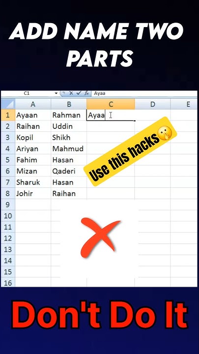 Quick Excel Hack: Merge Two Columns into One 🔥#shortvideo #shorts #excel #exceltips # ...