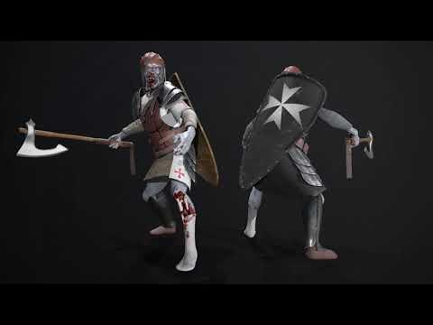 Zombie Crusader game ready 3D model - YouTube