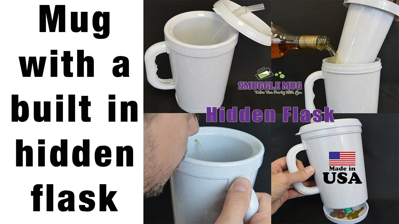Smuggle Mug with hidden 12oz flask - YouTube
