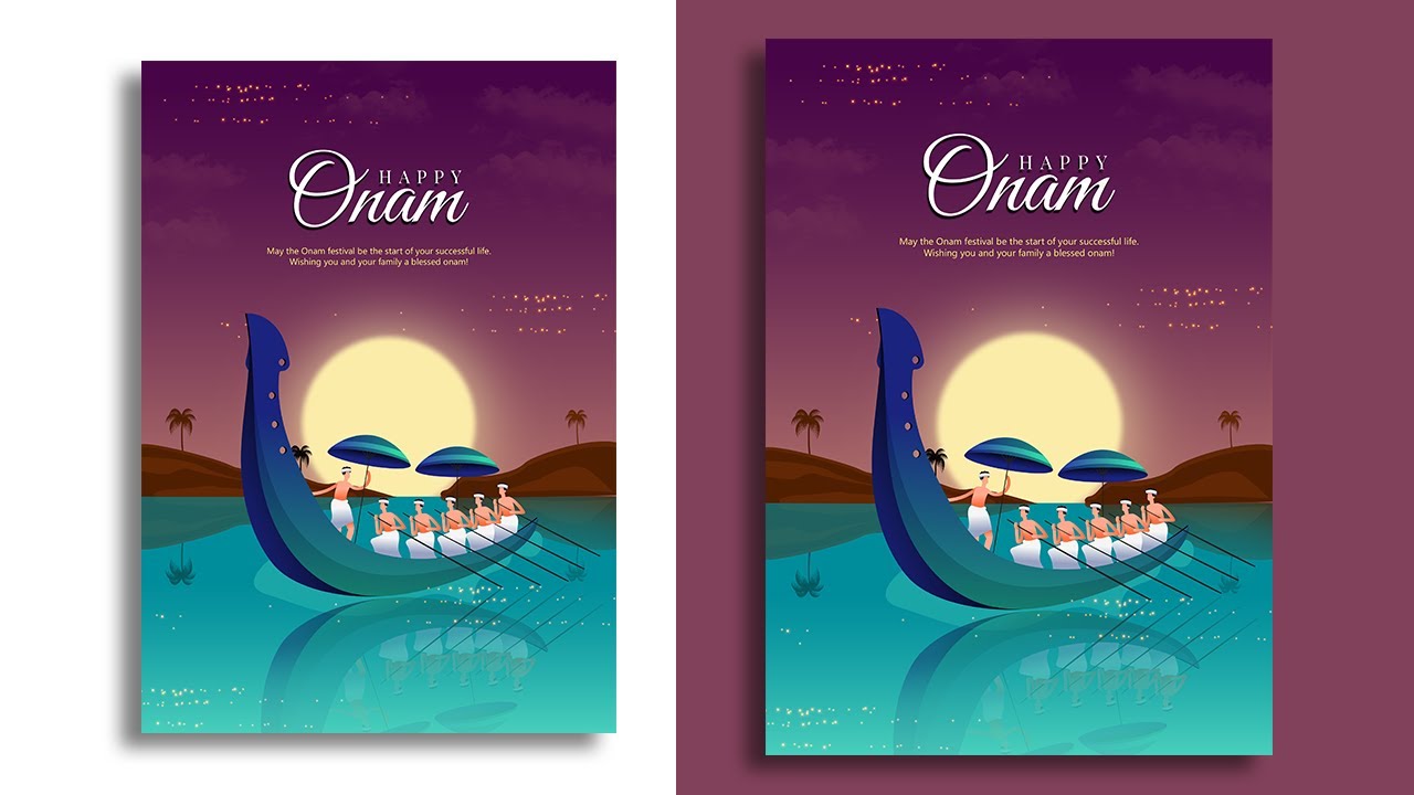 #Onam Poster Design in Photoshop | Onam Festival banner Design | Onam ...