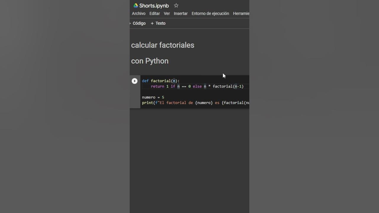¿cómo Calcular Factoriales En Python En Menos De 1 Minuto Youtubeemk 3235