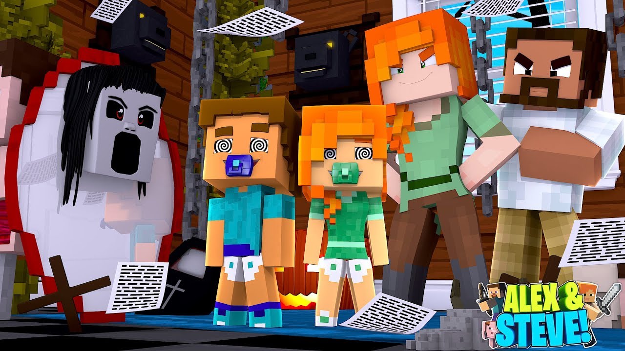 Minecraft THE EVIL BOYFRIEND PUTS A SPELL ON BABY ALEX & BABY STEVE ...