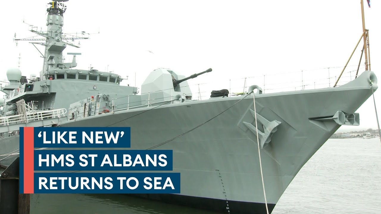 Type 23 HMS St Albans makes long-awaited return to sea after major refit - YouTube
