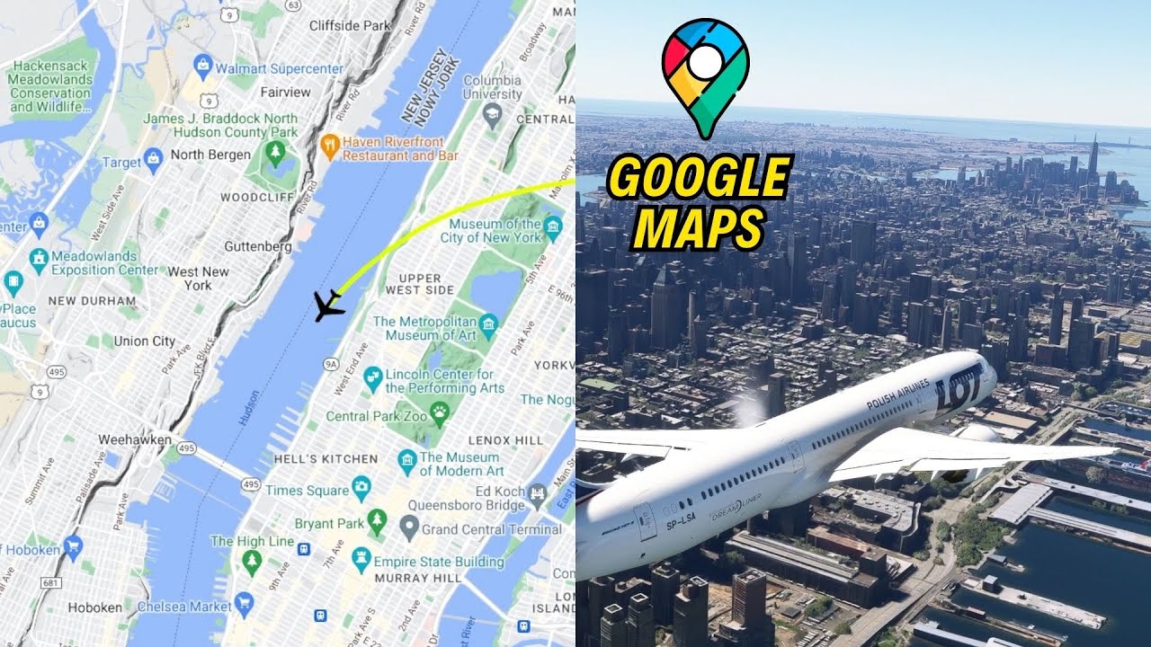 Mapy Google do podglądu lotu w MSFS2020 - coś jak Flightradar24 ...