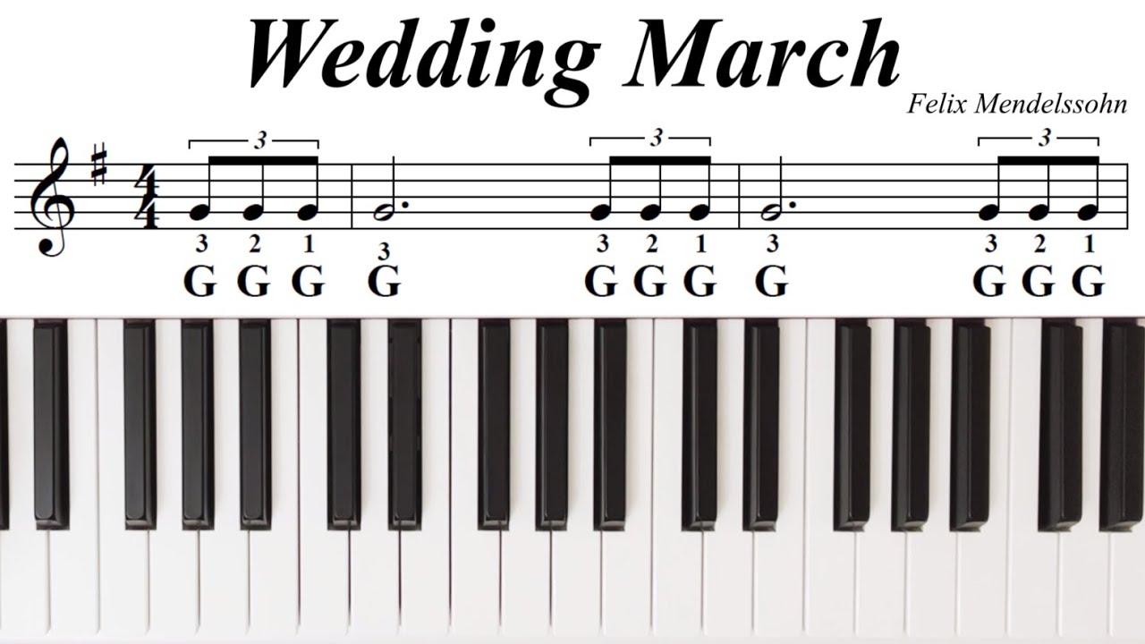 Wedding March - Felix Mendelssohn - Easy Piano Sheet music - YouTube