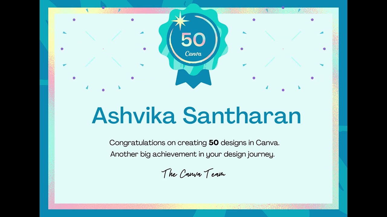 Canva 50 Design Milestone Badge - YouTube