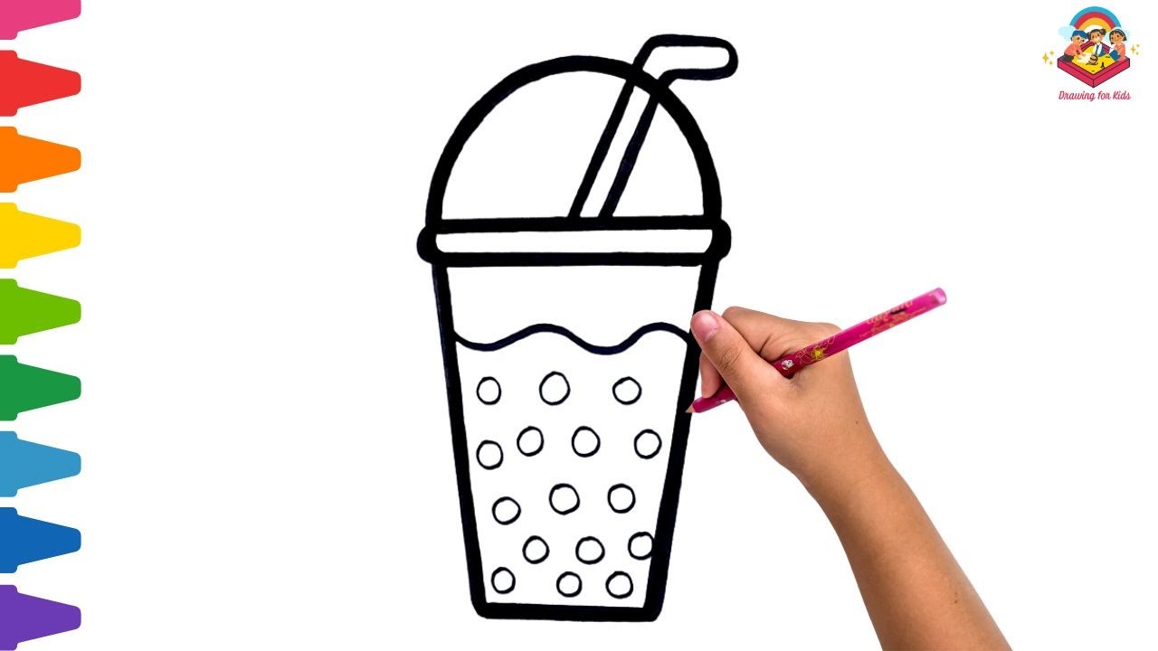 Summer Drink Drawing & Coloring for Kids Easy Step by Step - YouTube