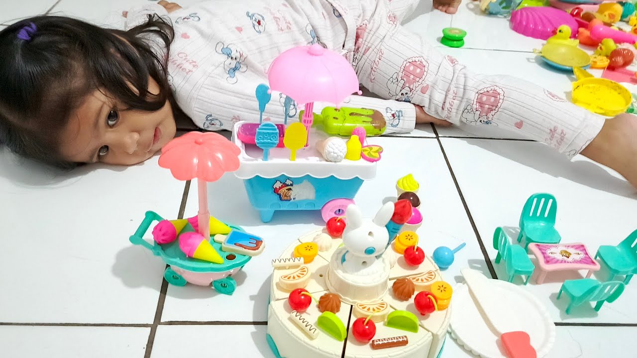 MAINAN KUE ULANG TAHUN + ICE CREAM, SO MUCH FUN! - YouTube