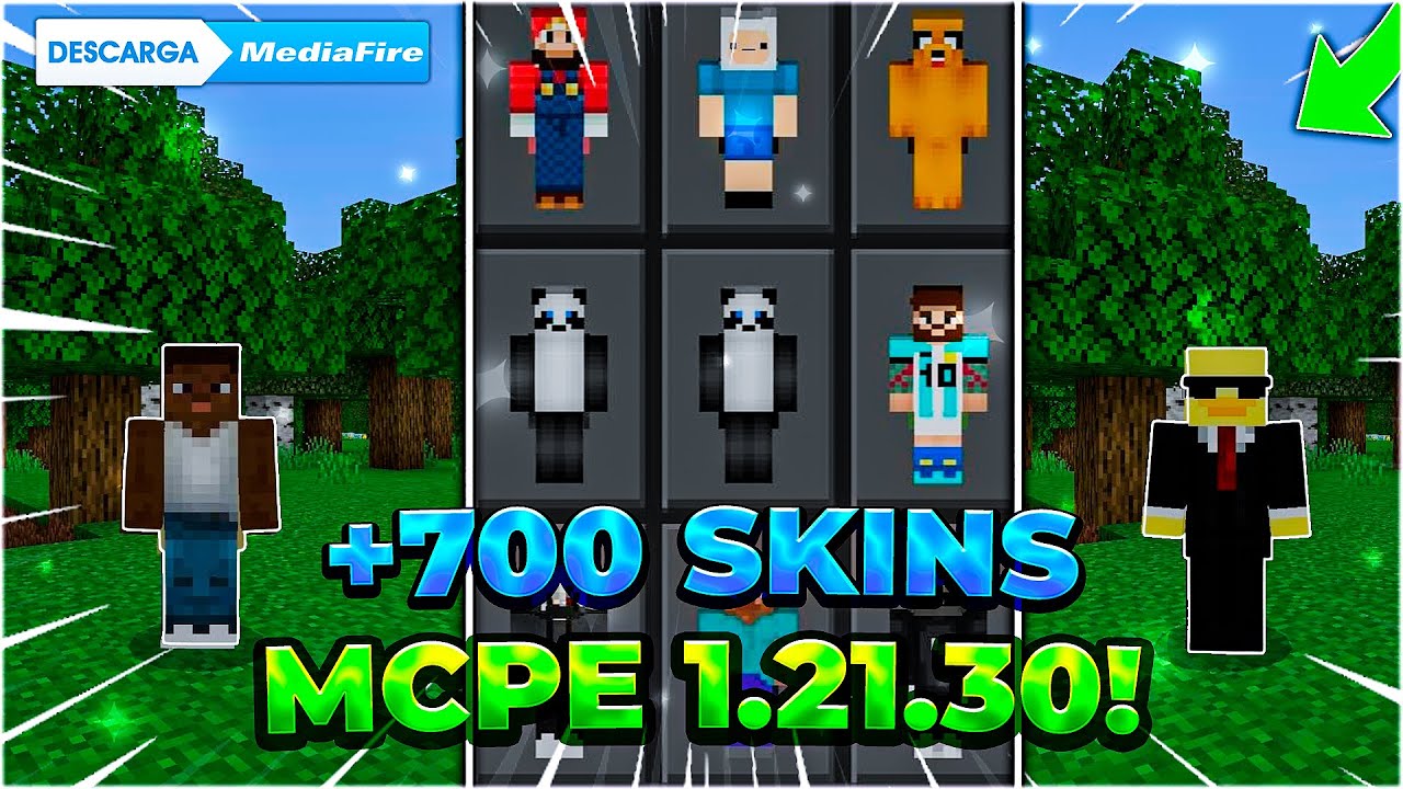 NUEVO SKINPACK MCPE 1.21.30 (+700 Skins 3D 4D 5D!) | Pack de skins ...