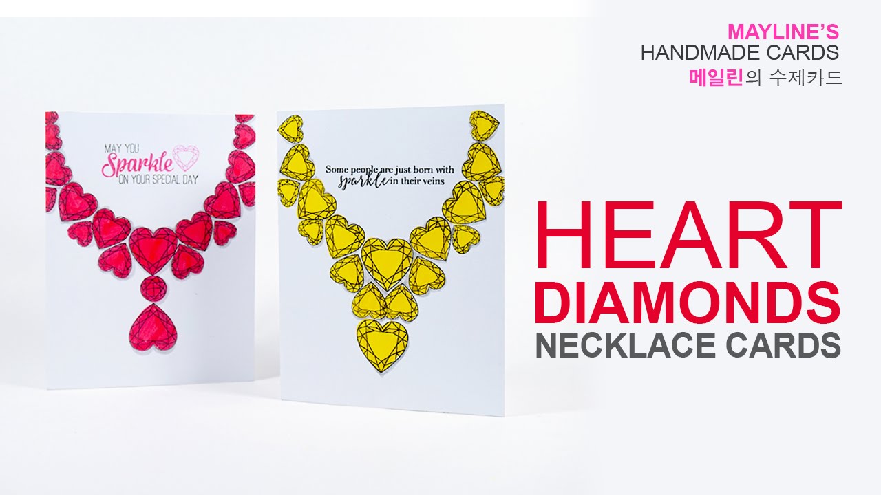 Handmade cards - Heart Diamonds Necklace Cards - YouTube