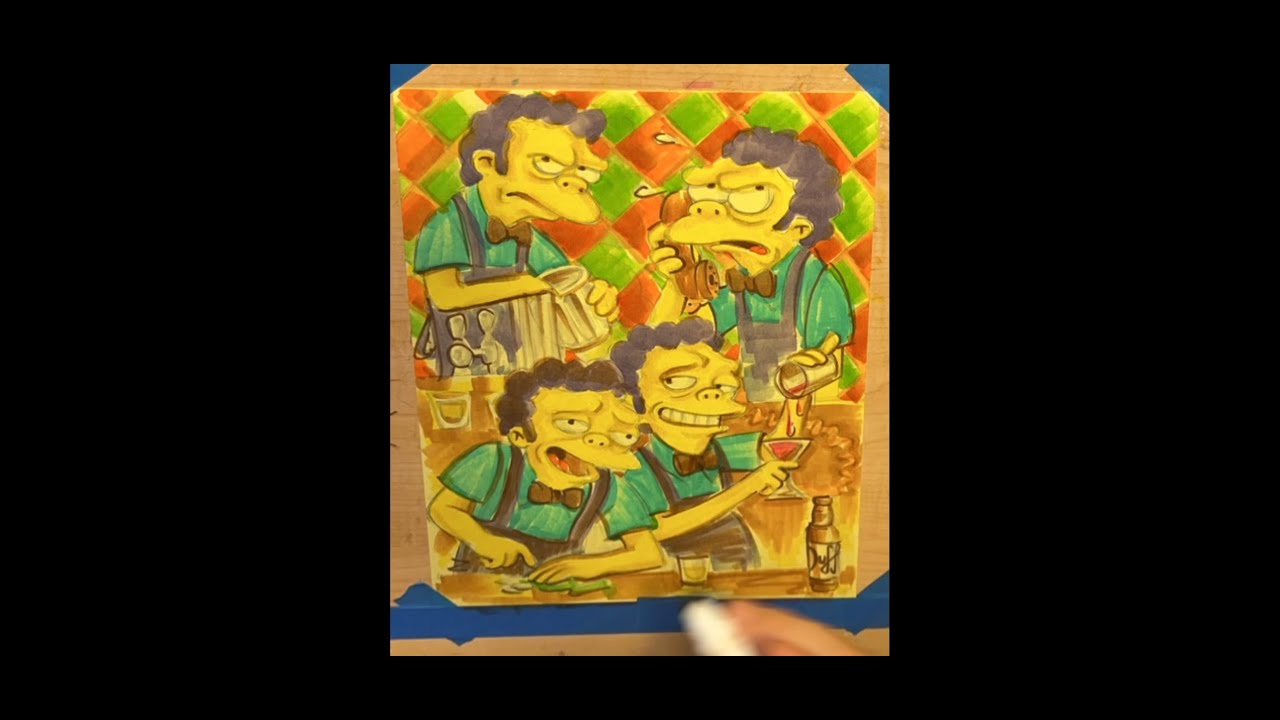 Moe Szyslak Simpsons Jason D'Aquino's Prismacolor Marker Time Lapse ...