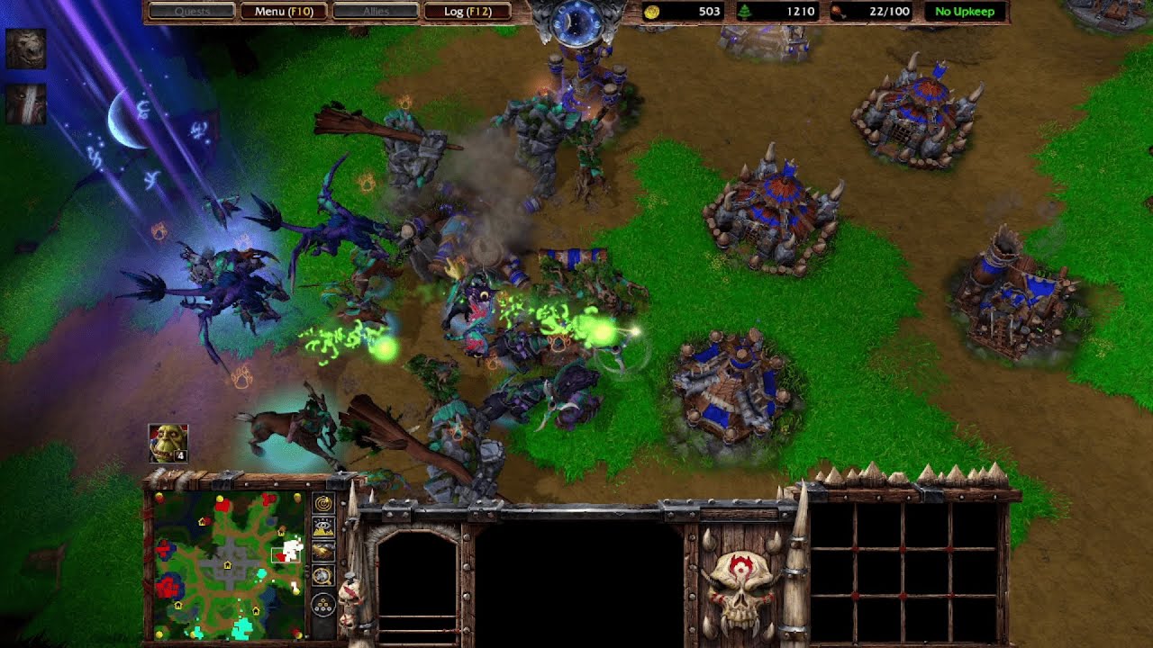 Warcraft 3 -2v2 - Orc and Human vs Undead and Night Elf - YouTube