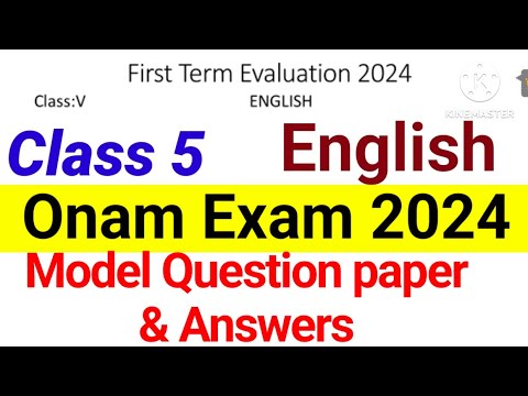 Class 5 New English Onam Exam Model Question paper and Answers 2024 ...