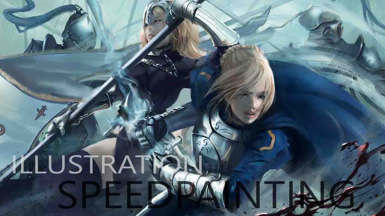 Saber & Ruler - Speedpainting - YouTube