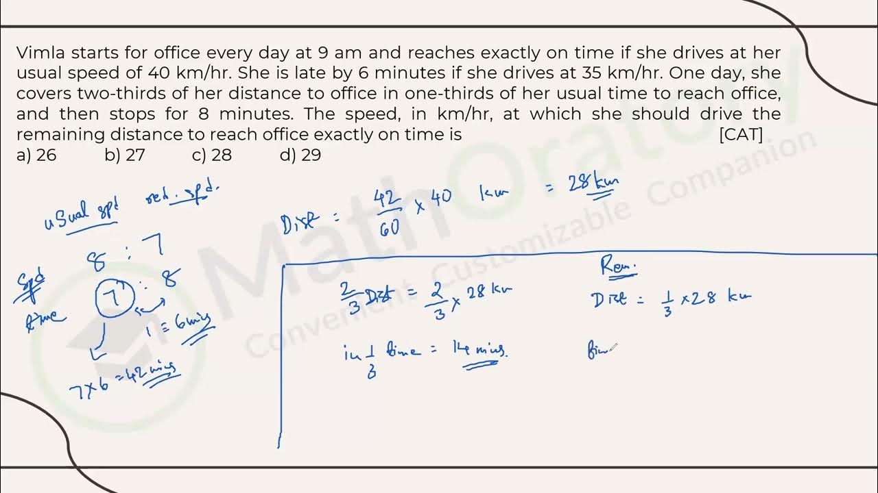 Quant Power-Up: Tackle CAT QA - Time Speed Distance | Actual CAT Problem | Daily Practice #37 ...