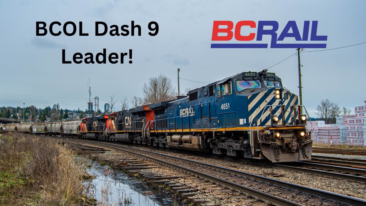 BC Rail Leader! BCOL 4651 leads CN G834-51 at Braid Junction (February 10th, 2024) - YouTube