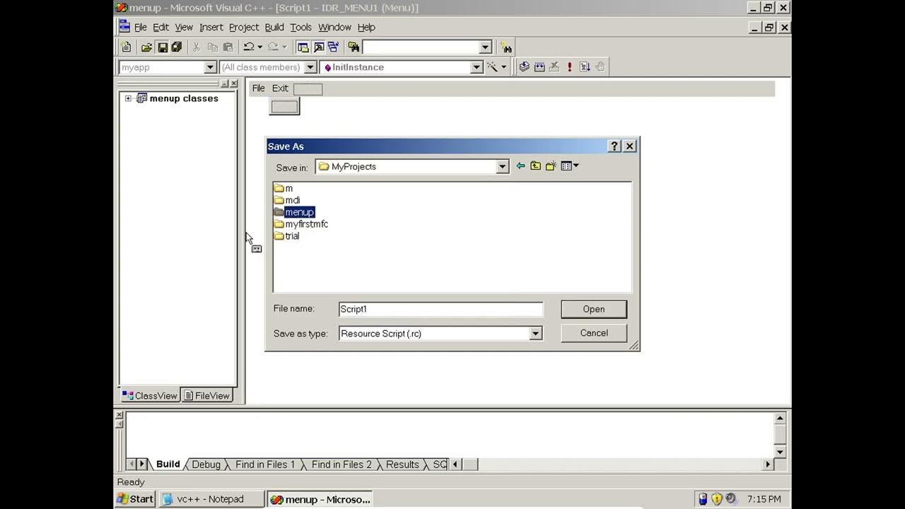 Program to place menu in a MFC window in VC++ - YouTube