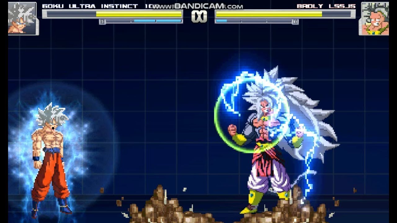 MUGEN: Ultra Instinct Goku vs SSJ5 Broly - YouTube