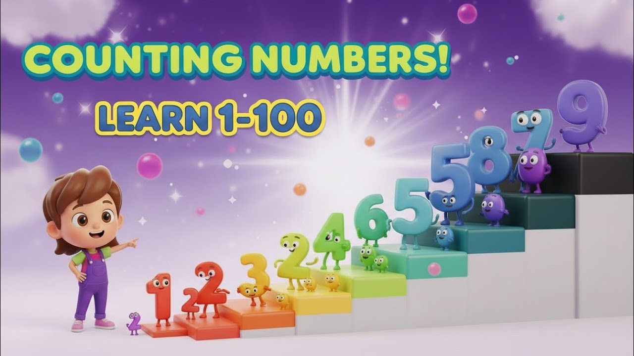 Number Count 1 - 100 | Fun Animation for Kids | Learn Numbers Easily ...