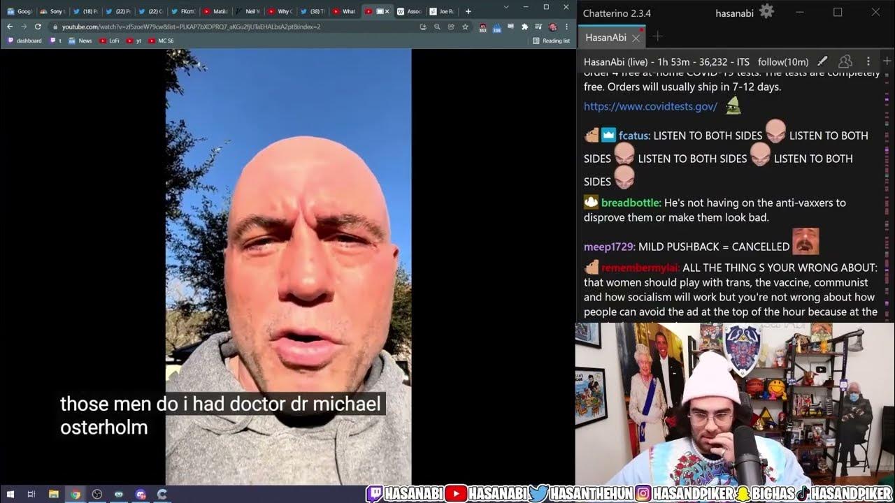 Hasanabi Reacts To Joe Rogan Before/After Hypocrisy & New Spotify Rules ...