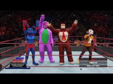 Teletubbies VS Barney, Muppet, AiAi, & Donkey Kong - YouTube
