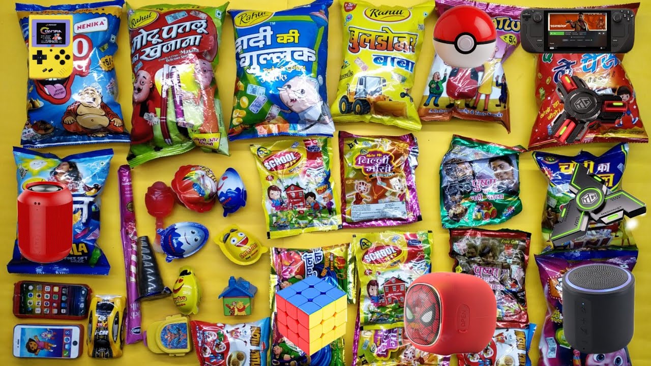 Latest Big Collection of Snacks with free gifts inside unboxing and ...