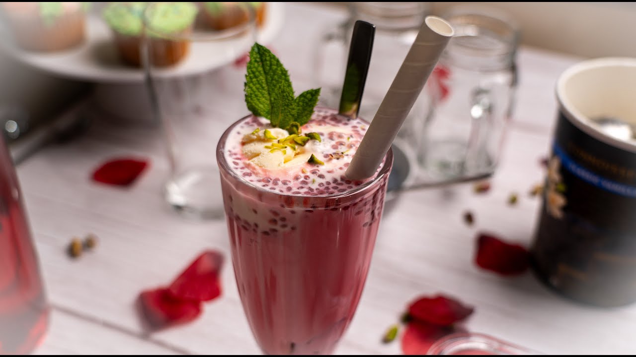 Royal Falooda Recipe | Homemade Rose Syrup Summer Drink - YouTube