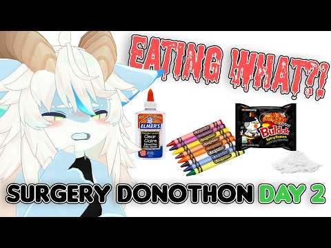 【Surgery Donothon Day 2】IM EATING SCHOOL SUPPLIES?! 12 HOUR STREAM