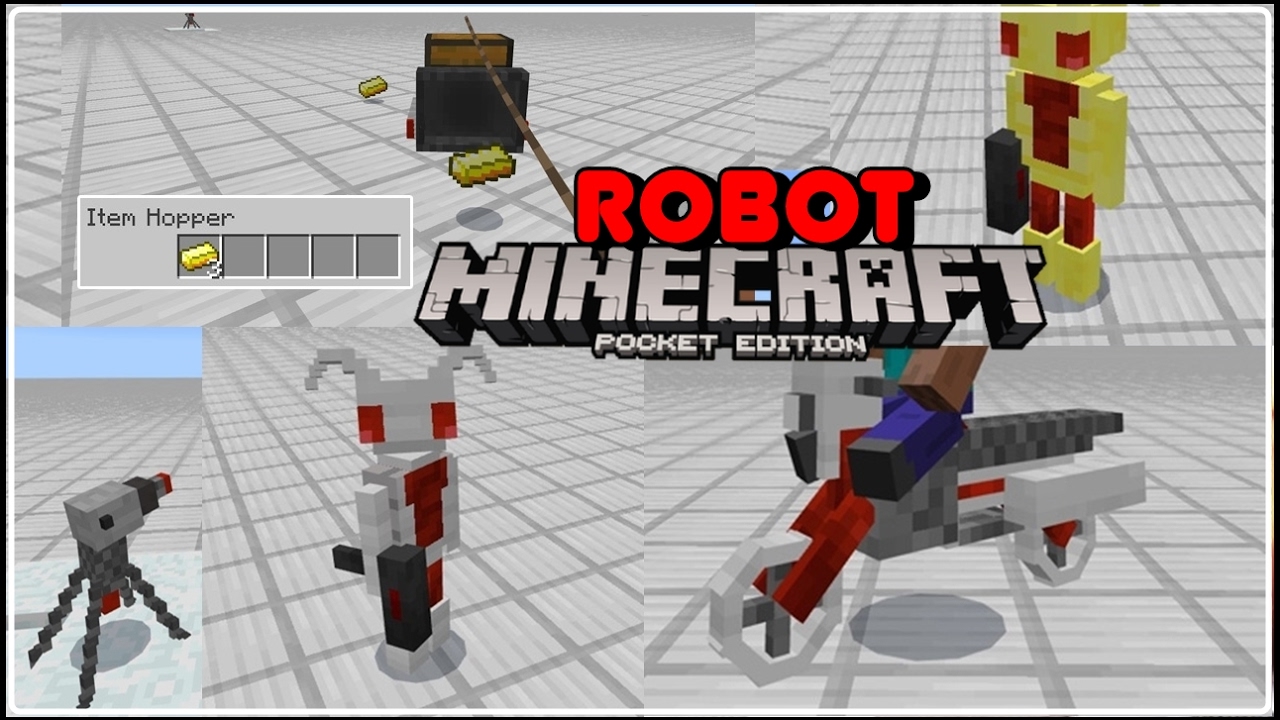 ROBOT MASA DEPAN DI MCPE - REDSTONE MECHANIC ADDON (UPDATED) - YouTube