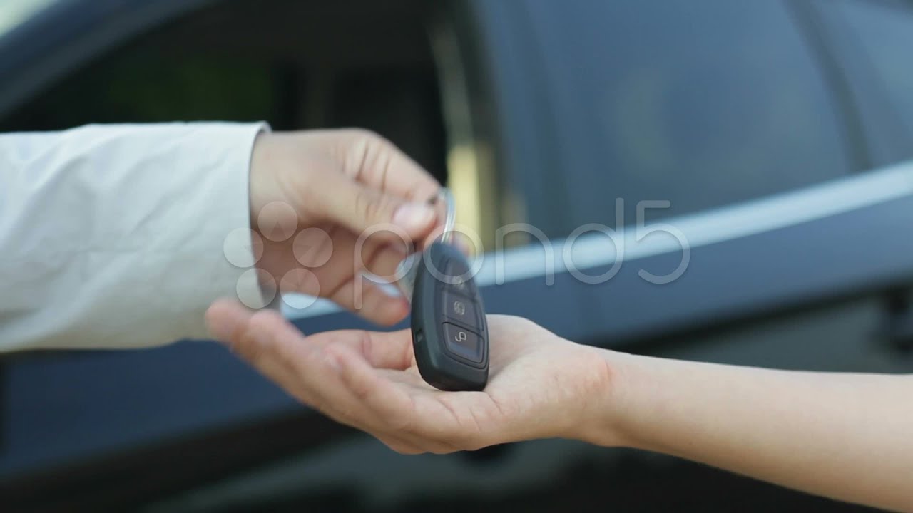 Receiving Keys Of New Status Car From Dealer Hd. Stock Footage - YouTube