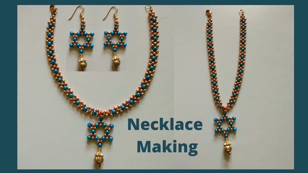 How to make Necklace at home / Necklace designs for women / Artificial ...
