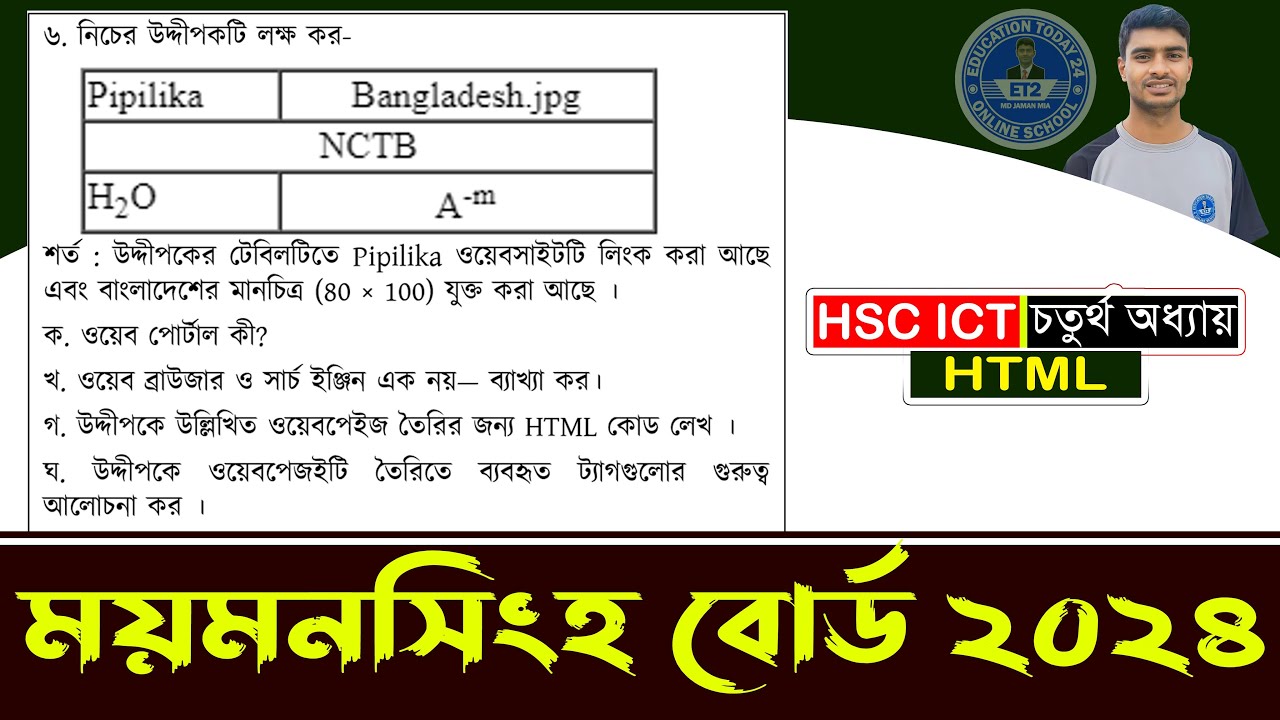hsc ict chapter 4 cq solve 2024 || ময়মনসিংহ বোর্ড ২০২৪ আইসিটি প্রশ্ন ...