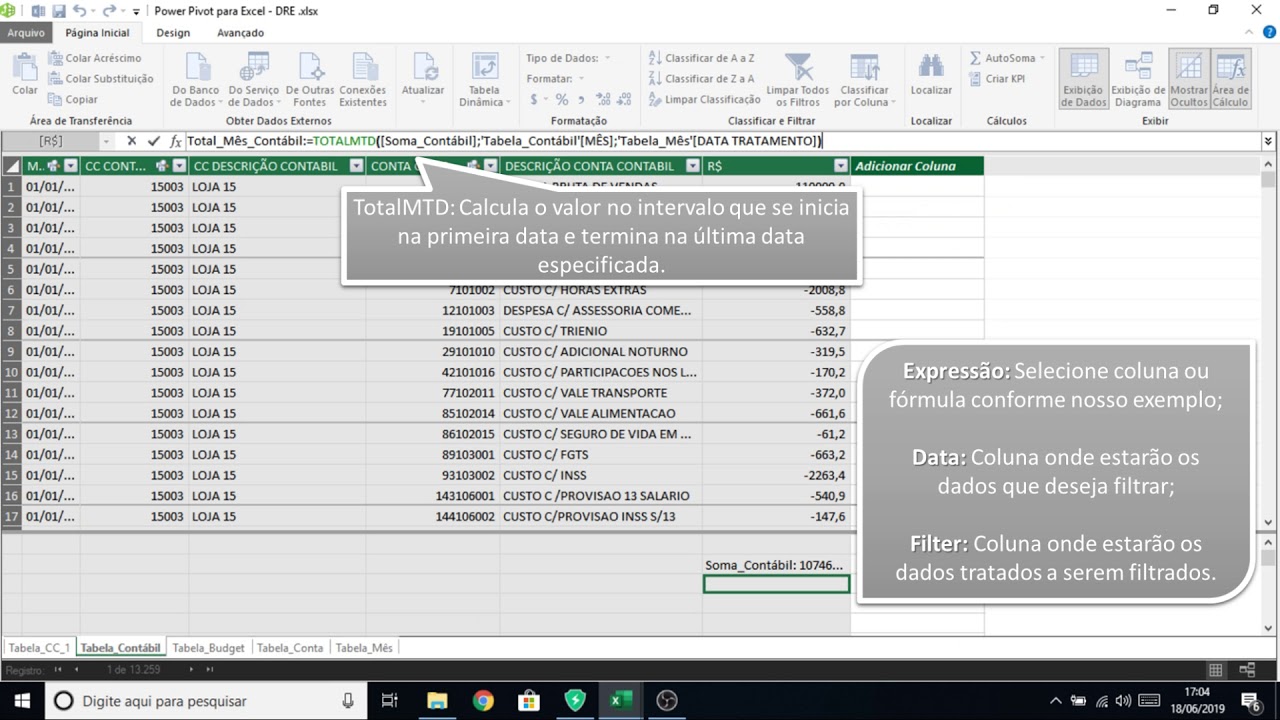 Série DRE em tabela dinâmica e Power Pivot | Fórmulas no Power Pivot ...