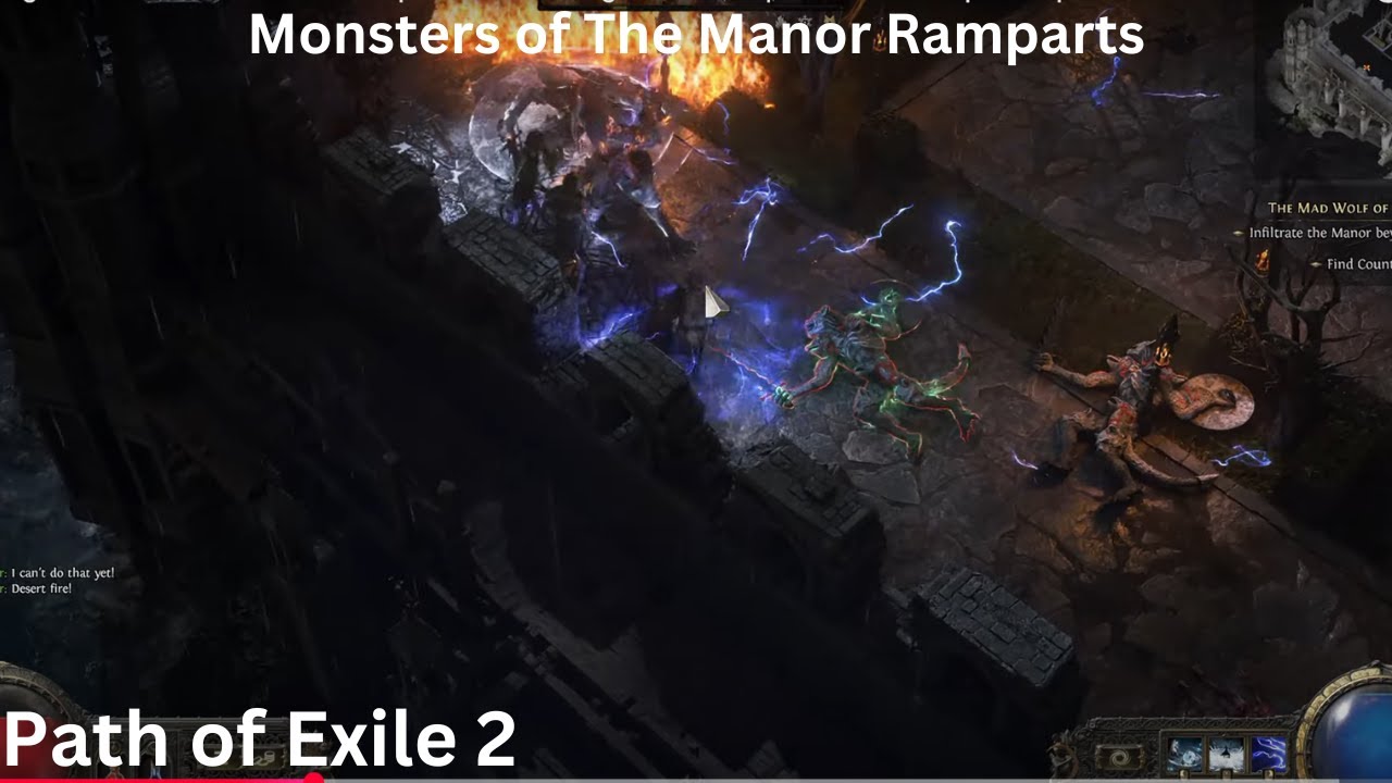 Defeating Monsters of The Manor Ramparts Towards Ogham Manor path of ...