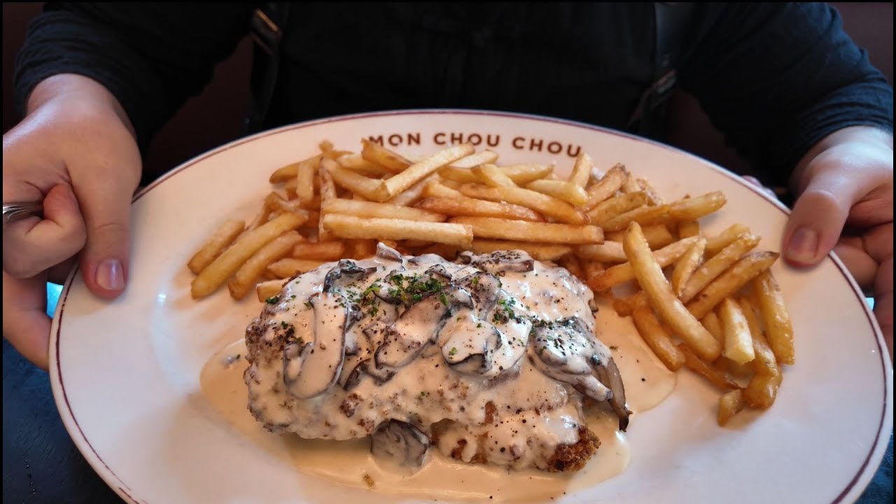 URBAN ASMR : Calvert eating CORDON BLEU AUX CHAMPIGNONS - Brasserie Mon ...