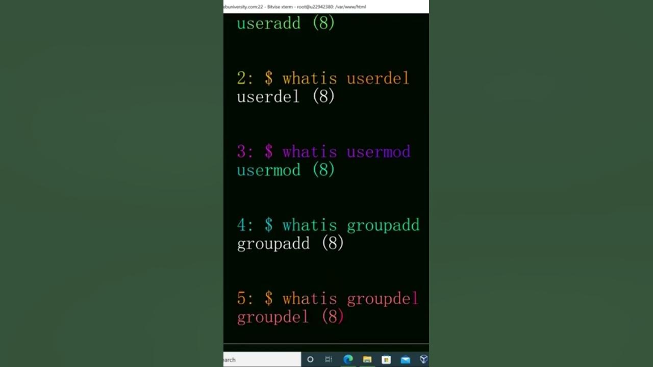 Linux The Whatis For Useradd Userdel Usermod Groupadd Groupdel Groupmod And Users Command