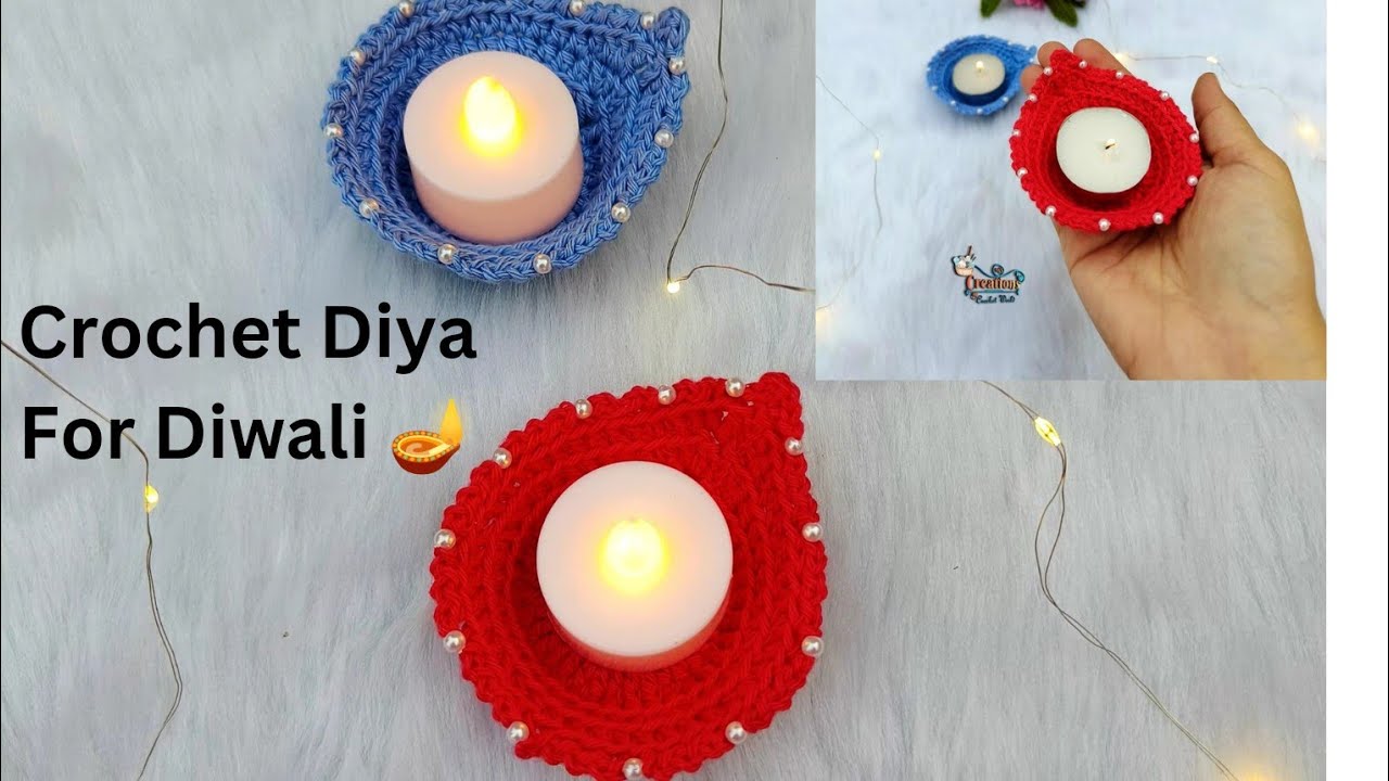 Crochet Diwali Diya 🪔 Crochet Tea Light Holder | Diwali Decoration ...