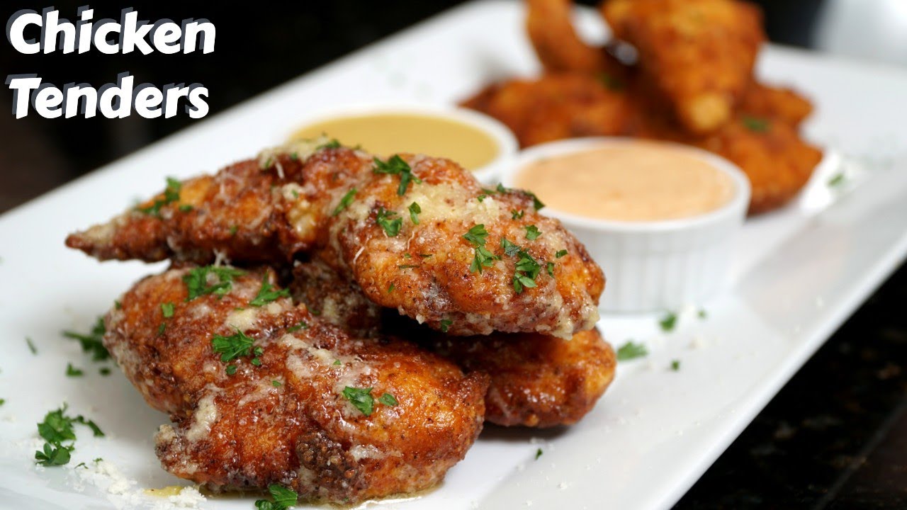 Quick & Easy Chicken Tenders 2 Ways | w/ Homemade Dipping Sauces - YouTube