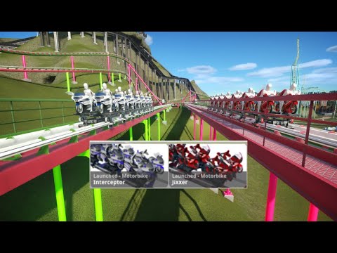 Planet coaster Dueling bike coasters - YouTube