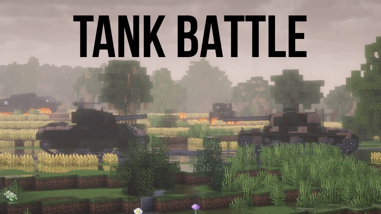 Large Scale Pacific War Tank Battle in Minecraft 大規模太平洋坦克戰 - YouTube
