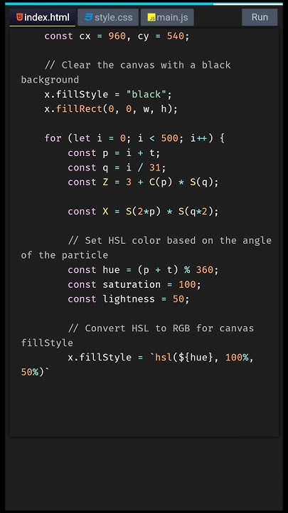 Create Flying Particles Using HTML 5 Canvas | HTML5 Canvas Tutorials #shorts #coding #JavaScript ...